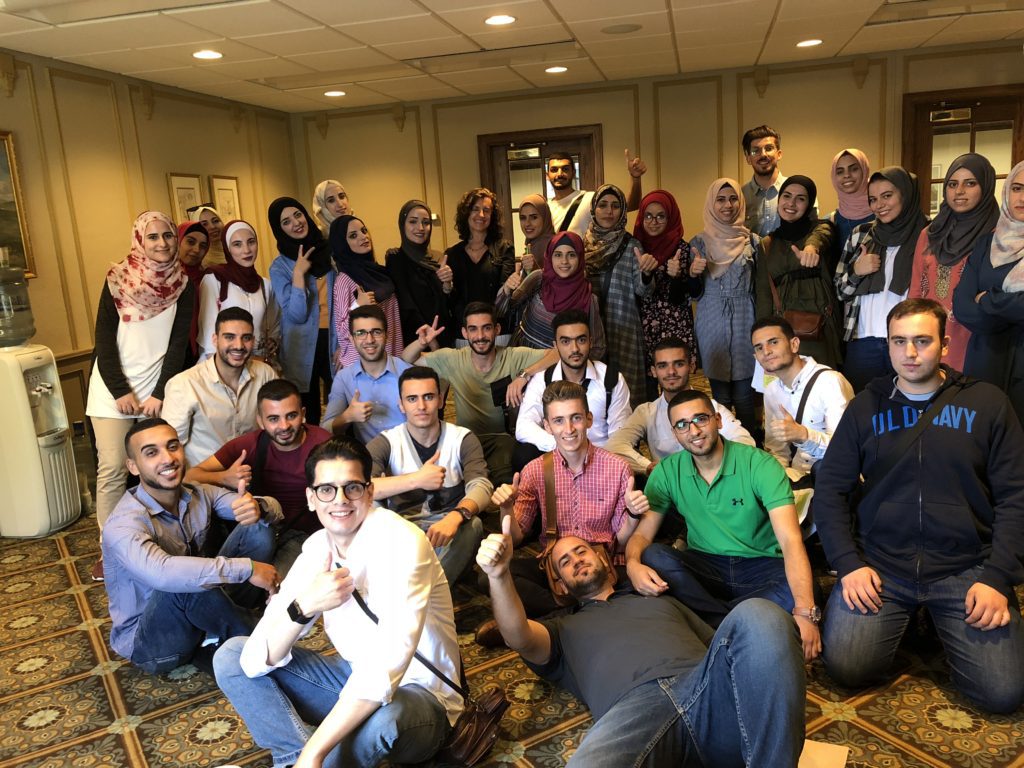 Palestinian college students take part in educational programs in ...