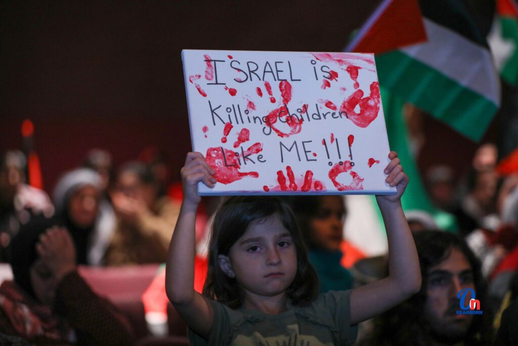 Arab Americans rallying in Dearborn in support of Palestinians in Gaza ...