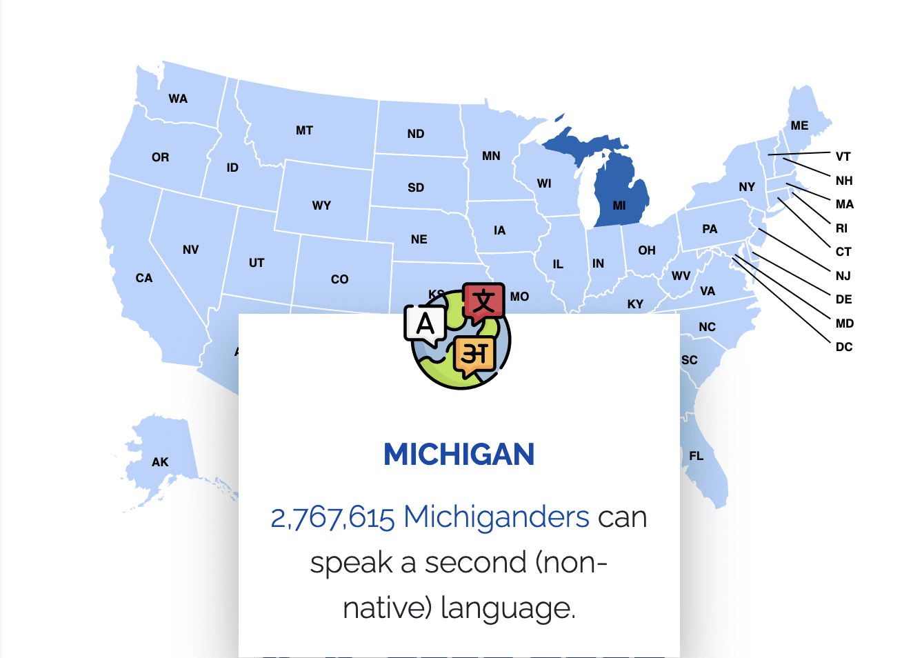 Study: More than 2.7 million Michiganders claim to speak more than one ...